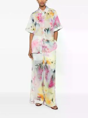 Aje Floral-print Shirt - Grey