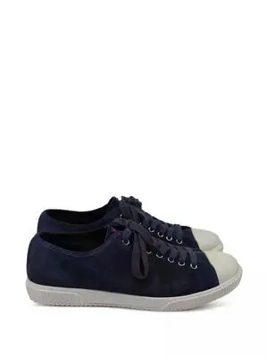 Prada Suede Cap-toe Low-top Sneakers - Blue