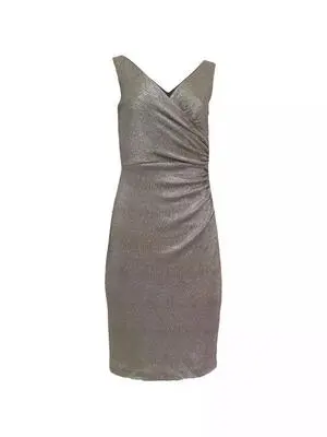 Ralph Lauren Metallic Faux-wrap Dress - Gold
