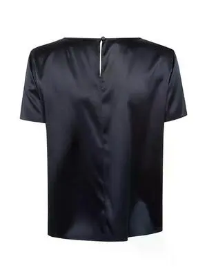 Emporio Armani Short-sleeved Silk Blouse - Blue