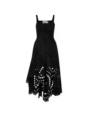 Charo Ruiz Ibiza Ayla Broderie-anglaise Asymmetric Dress - Black