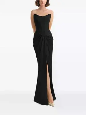 GEMY MAALOUF Strapless Sweetheart Neck Corset Dress With Draping