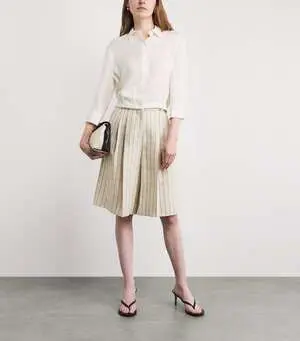 Theory Supima Cotton Cropped Shirt With Elasticated Waistband