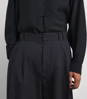 Studio Nicholson Cotton Pleated Trousers - Navy