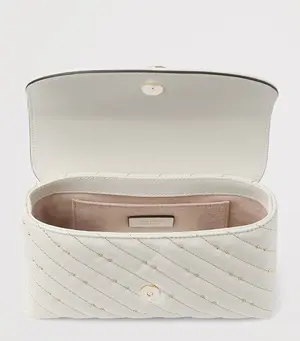 JIMMY CHOO Curve Small Quilted Lambskin Shoulder Bag With Monogram Logo