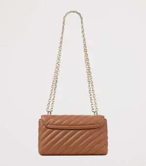 JIMMY CHOO Curve Small Biker Leather Quilted Cross-body Bag - Beige