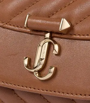 JIMMY CHOO Curve Small Biker Leather Quilted Cross-body Bag - Beige