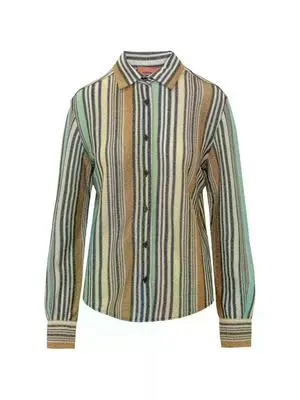 Missoni Striped Metallic Thread Shirt - Blue