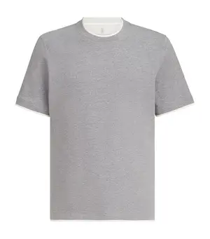 Brunello Cucinelli Cotton Faux-layered T-shirt - Grey