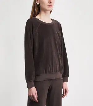 Suzie Kondi Samos Velour Sweatshirt - Brown