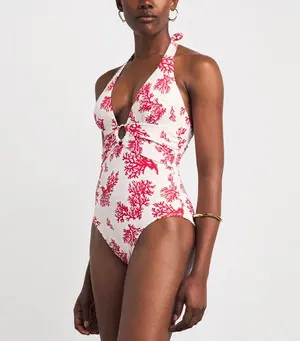 Heidi Klein Halterneck Scala Swimsuit - Red