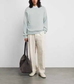 FRAME Cotton-silk Crew-neck Sweater - White