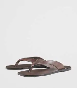 A.emery Leather Kinto Flip Flops - Brown