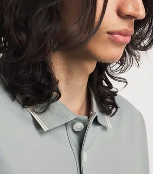 FRAME Cotton Piqué Polo Shirt - Blue