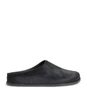 A.emery Lou Cow Hair Clogs - Black