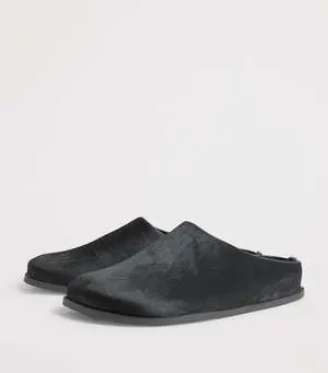 A.emery Lou Cow Hair Clogs - Black