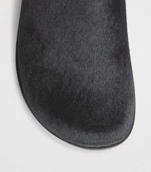 A.emery Lou Cow Hair Clogs - Black
