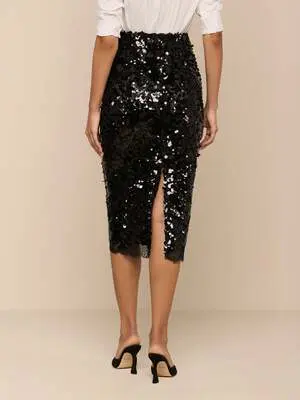L'Agence Makena Sequin Pencil Skirt