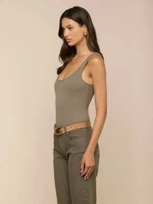 L'Agence Nica Scoopneck Bodysuit - Smokey Olive