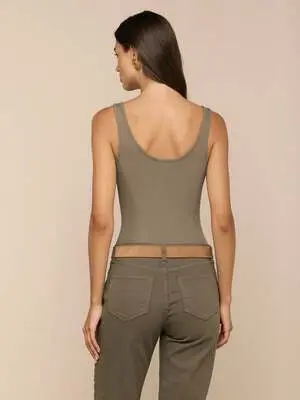 L'Agence Nica Scoopneck Bodysuit - Smokey Olive