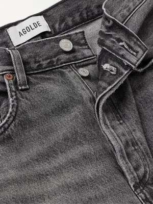 AGOLDE High Waist Straight Leg Jeans - Black