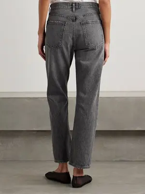 AGOLDE High Waist Straight Leg Jeans - Black