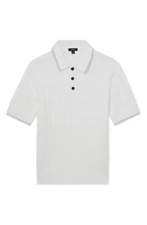 REISS Denby Cable Knit Polo