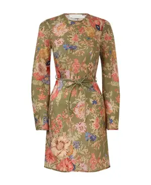 Zimmermann Floral Printed Long Sleeve Mini Dress