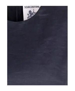 SEMICOUTURE Sleeveless Round Neck Dress - Black