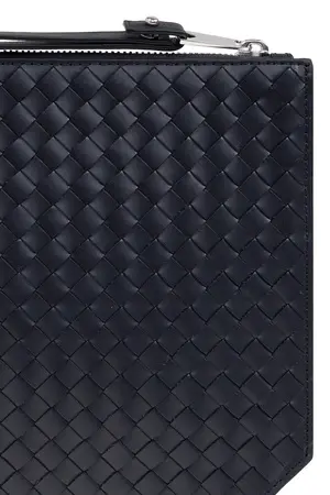 Bottega Veneta Woven Leather Zippered Clutch