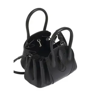 Marni Logo Stamped Tulipea Small Handbag - Black