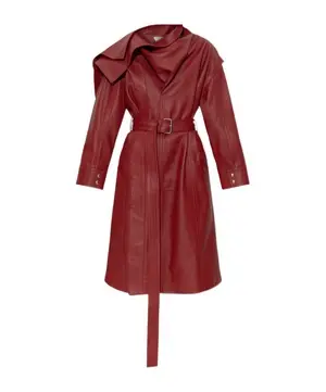 Bottega Veneta Leather Belted Coat