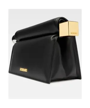 Jacquemus La Pochette Rond Carré Logo Plaque Clutch Bag - Black
