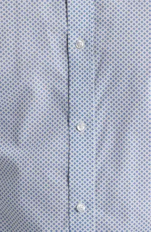 DANIEL HECHTER Paris Modern Fit Neat Geometric Print Cotton Dress Shirt - White