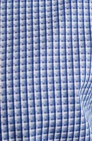 DANIEL HECHTER Trim Fit Check Cotton Dress Shirt - Blue