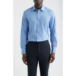 DANIEL HECHTER Paris Modern Fit Micropattern Cotton Dress Shirt - Blue