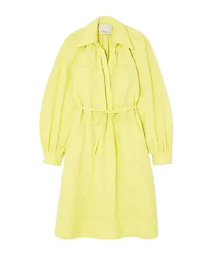3.1 Phillip Lim Belted Cotton-poplin Midi Shirt Dress - Yellow