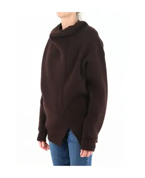THE ROW High-neck Ribbed Wool Pullover