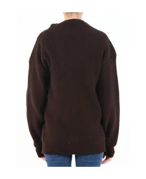 THE ROW High-neck Ribbed Wool Pullover