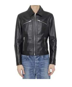 Celine Straight Blouson Jacket In Soft Lambskin