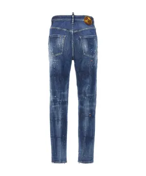 Dsquared2 Distressed Tapered Jeans With Paint Stains