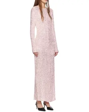 GANNI Sequinned Long Sleeve Maxi Dress