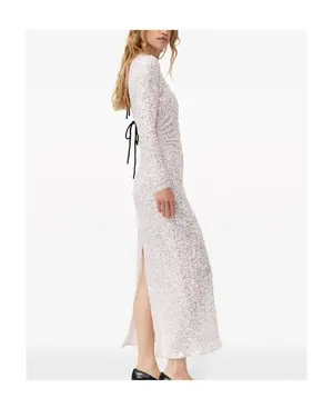 GANNI Sequinned Long Sleeve Maxi Dress