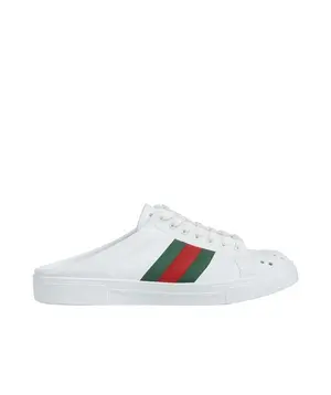 Gucci Ace Lace-up Mules - White