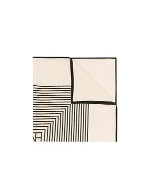 TOTEME Stripe Printed Square-shaped Scarf - White