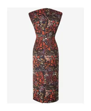 Dries Van Noten Sleeveless Floral Print Barrel Dress