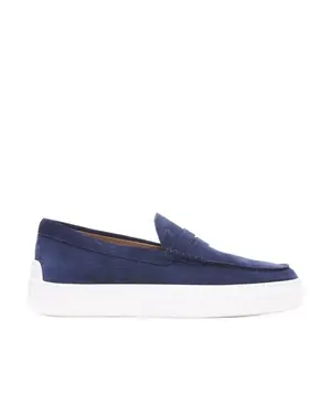 TOD'S Gommino Round Toe Penny Loafers - White