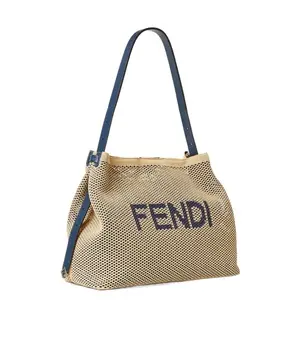 Fendi Large Raffia Logo Hobo Bag