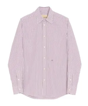 Valentino Garavani Vlogo Embroidered Striped Shirt - Cream/maroon