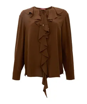 Max Mara Ruffled Silk Blouse
